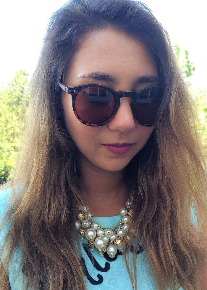 Buy the Pearl and Gold Beaded Statement Necklace | JaeBee Jewelry