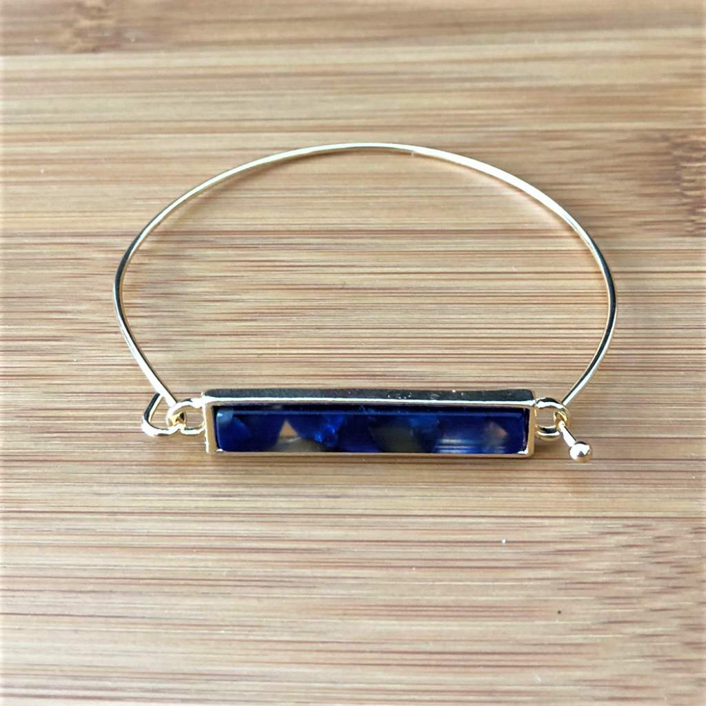 Buy the Blue Marbled Gold Bar Bracelet | JaeBee Jewelry