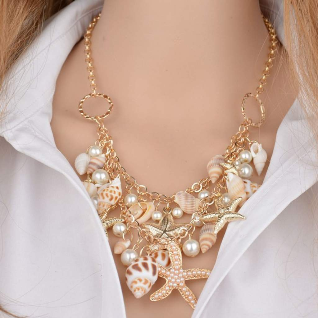 Buy the Shell Layered Gold Chain Necklace | JaeBee Jewelry USA