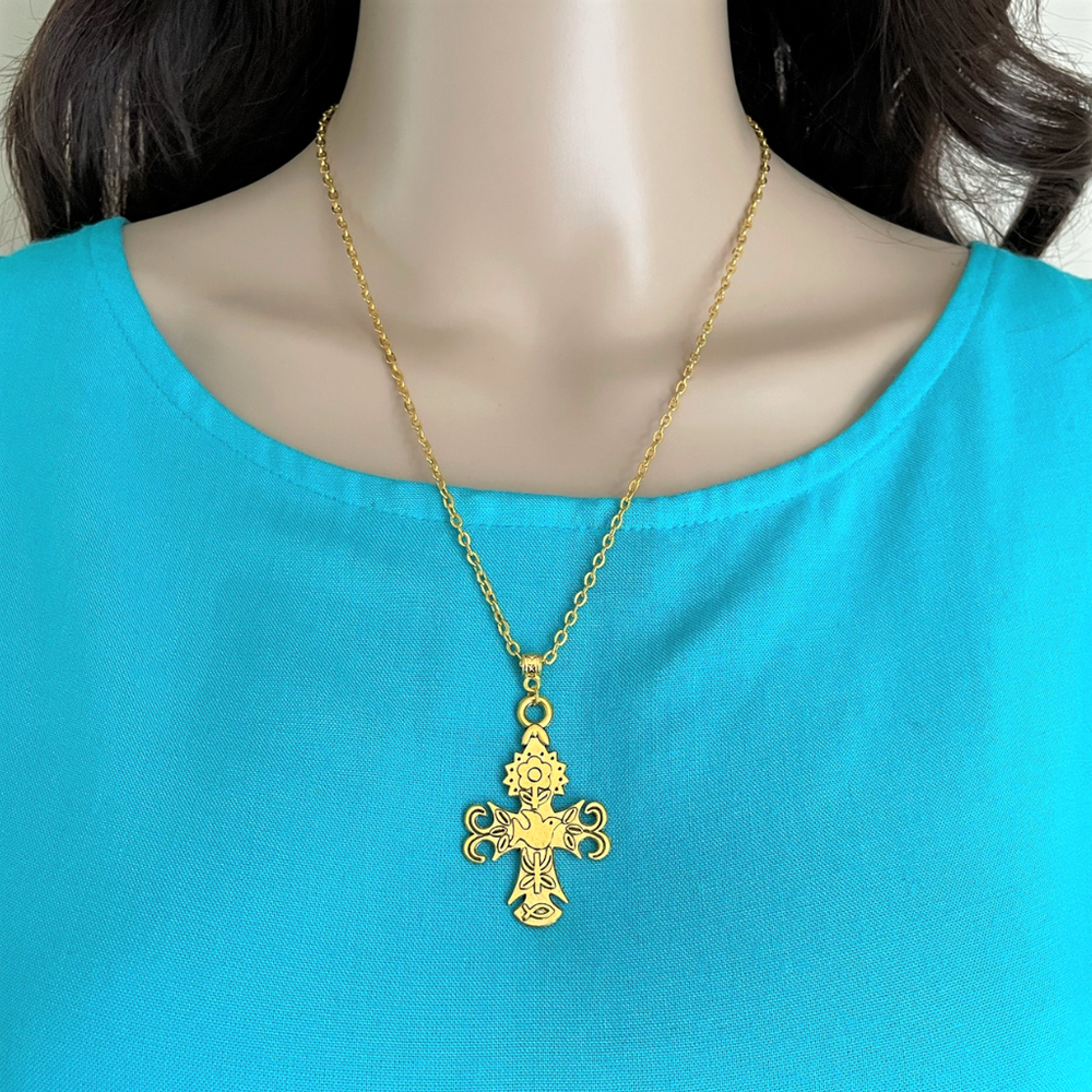 Shop for the Large Gold Cross Chain | JaeBee Jewelry
