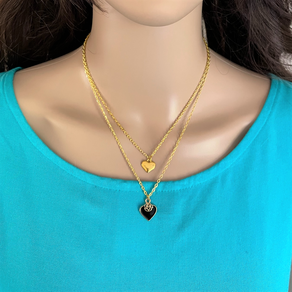 Buy the Gold Layered Heart Necklace | JaeBee Jewelry