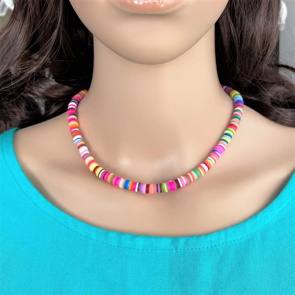 Buy the Multi Colored Polymer Necklace | JaeBee Jewelry