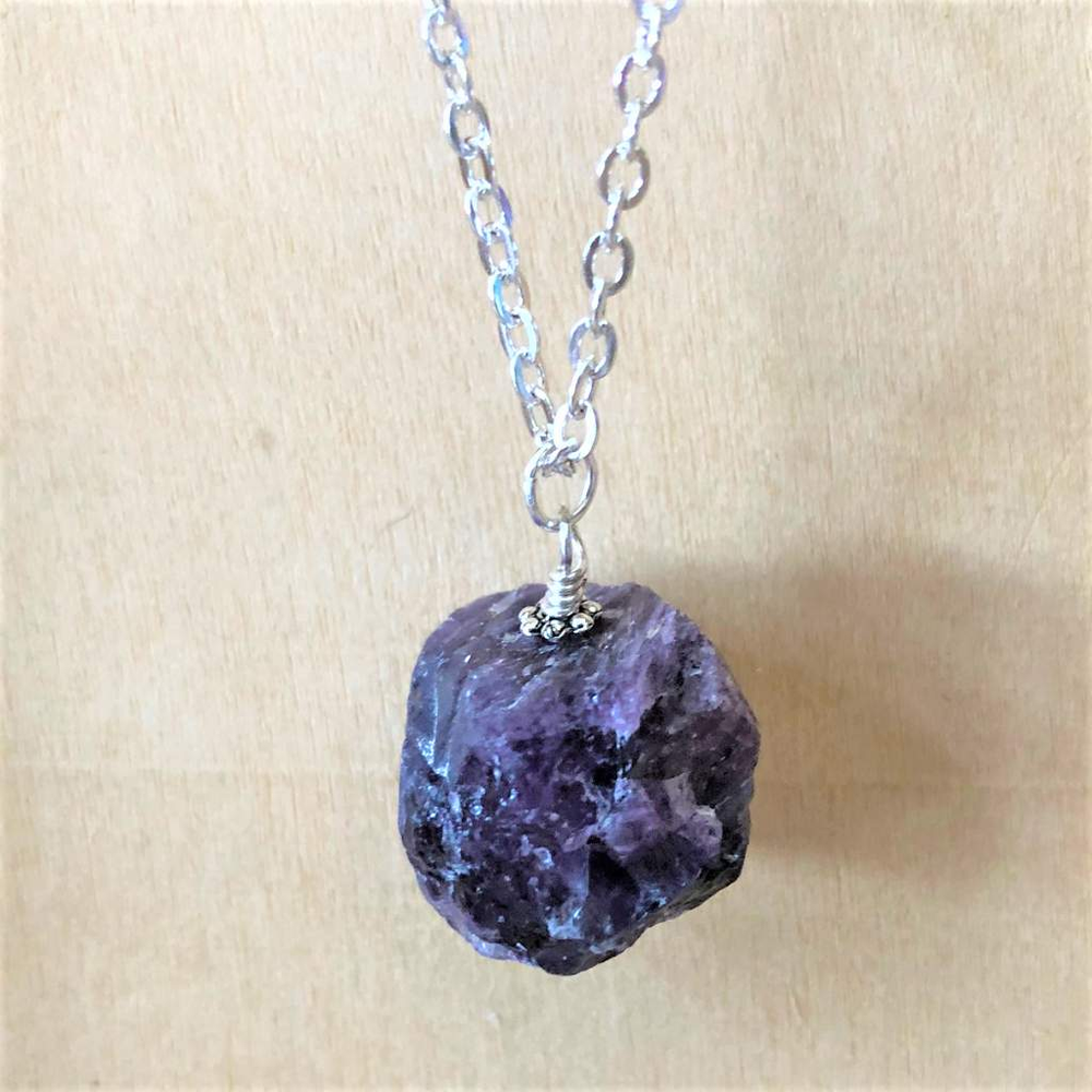 Buy the Raw Amethyst Stone Layered Necklace | JaeBee Jewelry