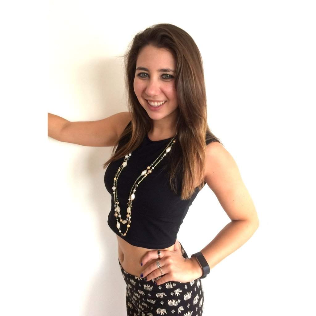 Buy the Long Layered Gold Chain and Bead Necklace | JaeBee Jewelry