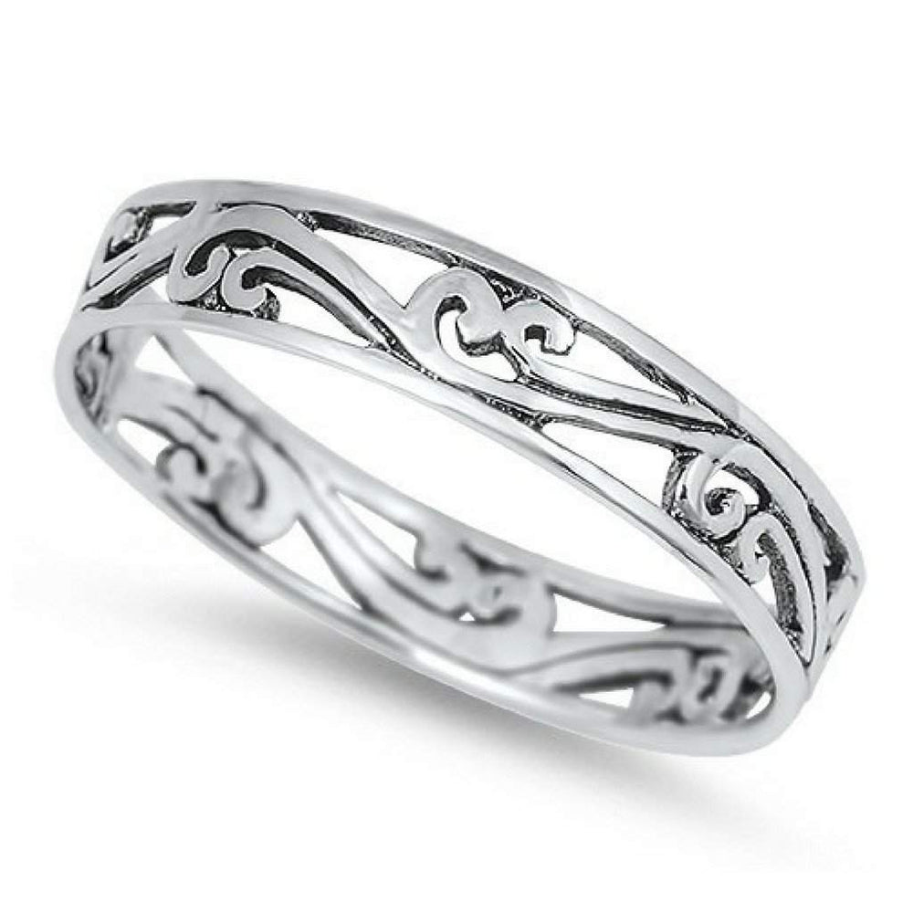 Buy the Swirl Cut Out Sterling Silver Ring | JaeBee Jewelry
